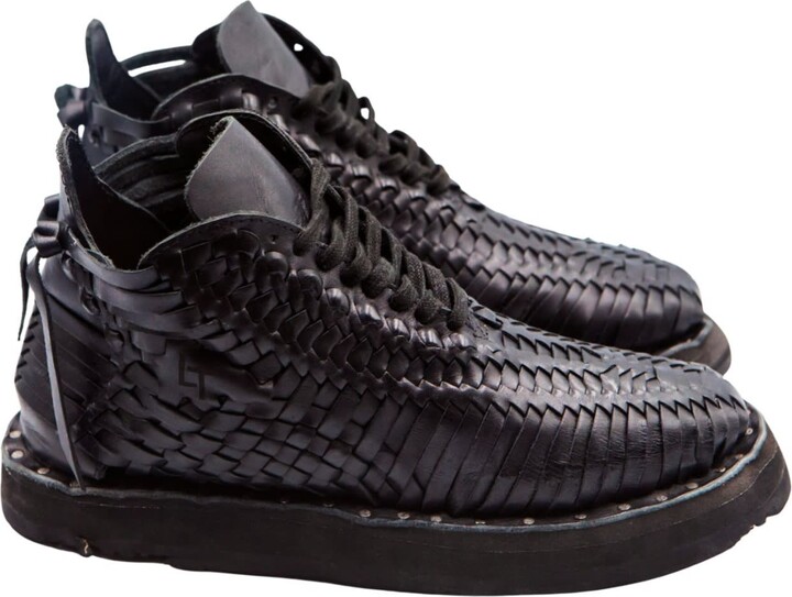 Locklear Thomas Hand Crafted Woven Leather Boot With Tractor Tire Soles ...