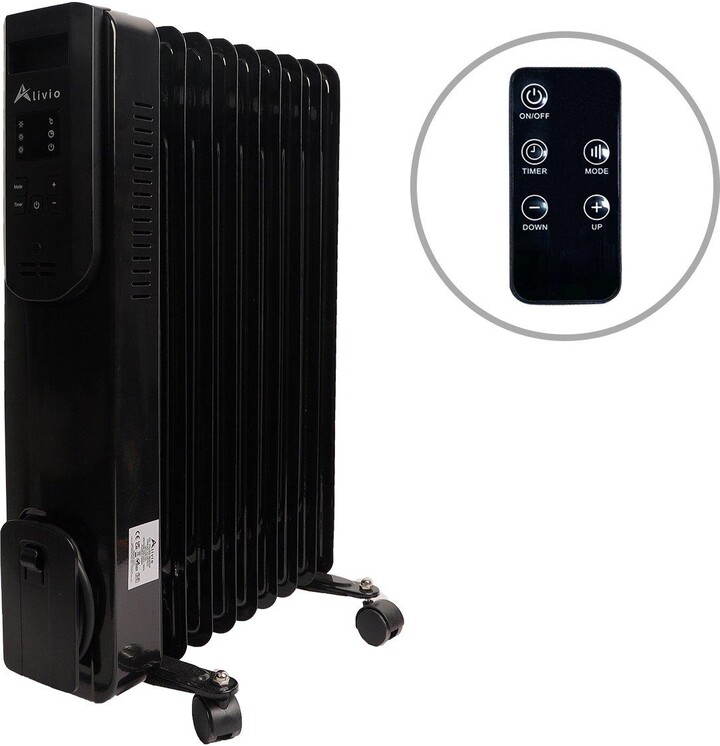 Alivio 2500W Oil Filled Radiator 11 Fin Portable Heater With Timer ...