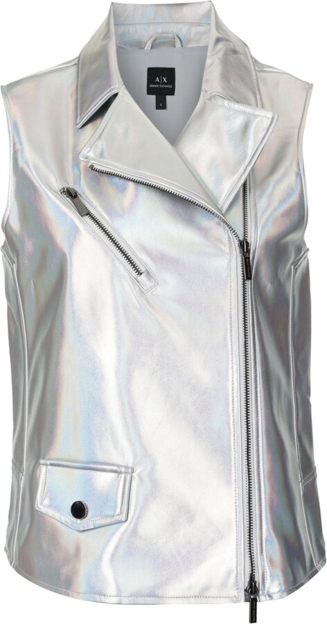 Armani Exchange Holographic-Effect Notched-Lapels Vest - ShopStyle Jackets