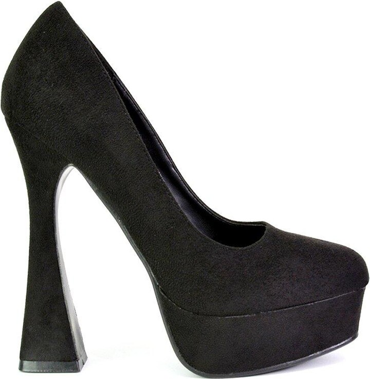XY London 'Karlie' Flared Curved Stiletto Platform High Heel Court ...