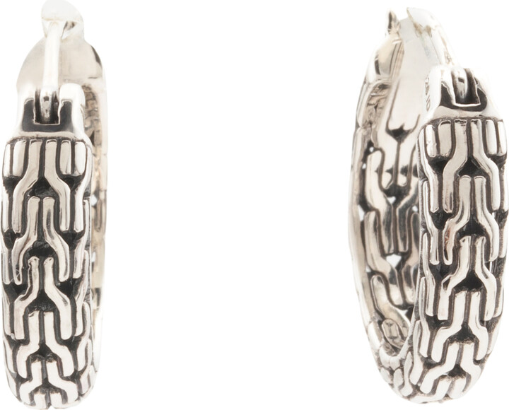 Devata Made In Bali Sterling Silver Dragon Bone Hoop Earrings - ShopStyle