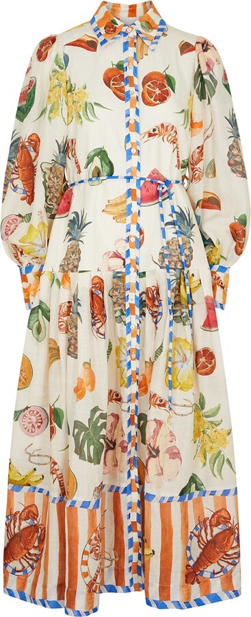 ALÉMAIS Alemais Theo Printed Linen-blend Shirt Dress - ShopStyle