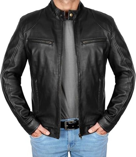 LP-FACON Mens Leather Jackets Vintage Leather Jacket Mens - Leather ...
