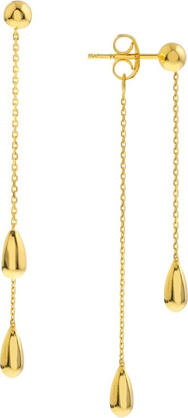 Pure Gold 14K Front To Back Studs - ShopStyle Earrings