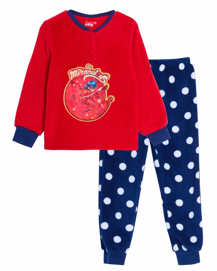 Miraculous Girls Ladybug Fleece Pyjamas Red/Blue 5 Years - ShopStyle