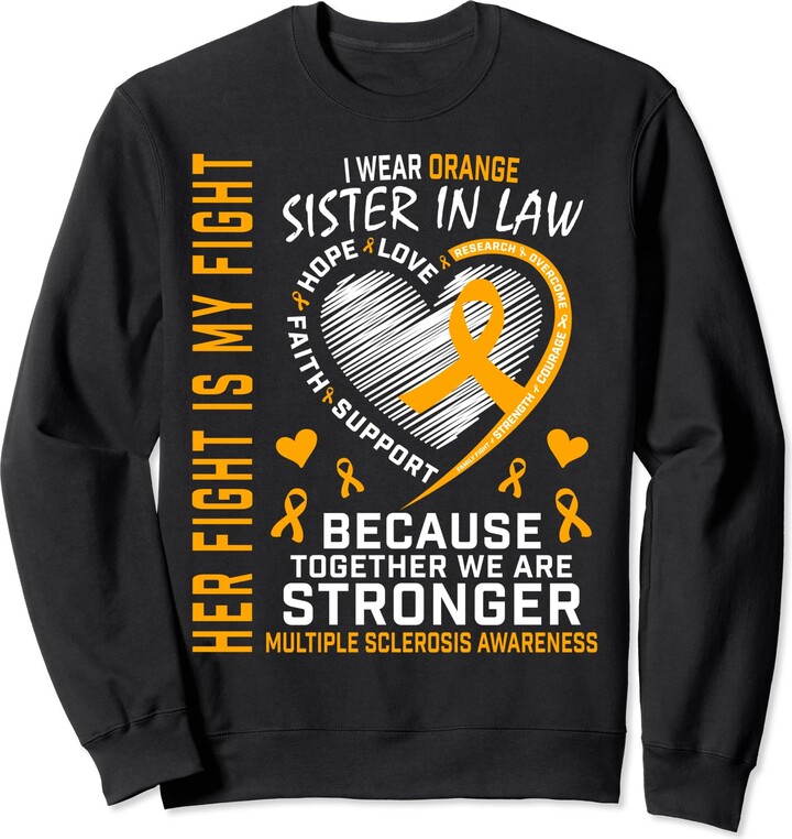 MS Awareness Month Orange Ribbons Graphic Gifts Her Fight Sister In Law ...