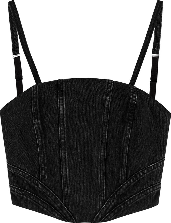 Amiri Denim Corset top - ShopStyle