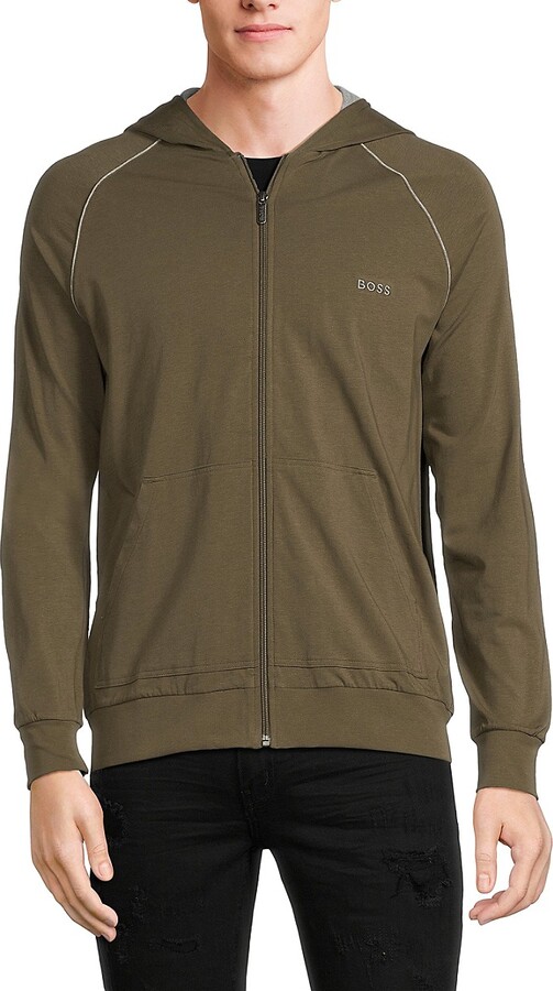 HUGO BOSS Logo Zip Up Hoodie - ShopStyle
