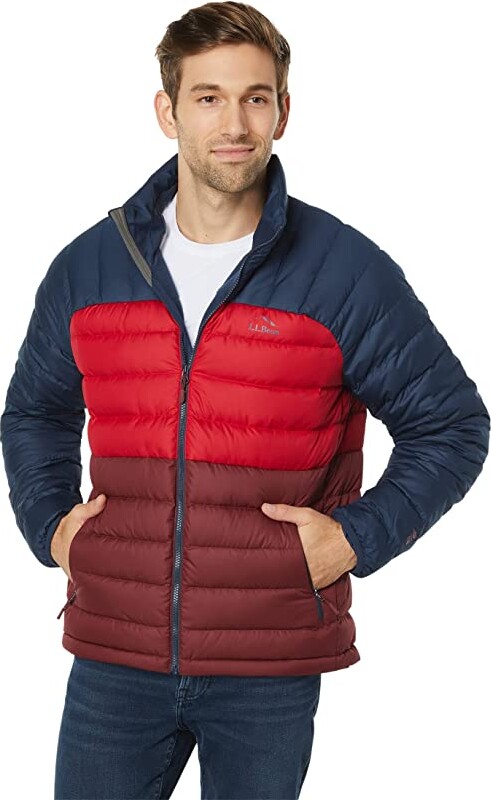 L.L. Bean Down Jacket Color-Block - ShopStyle