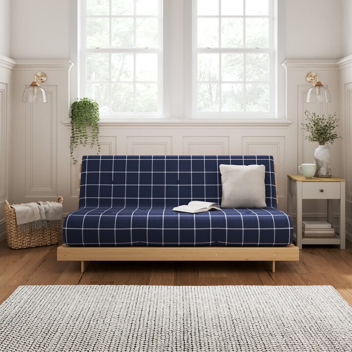 Dunelm Mito Double Window Pane Check Futon Navy - ShopStyle