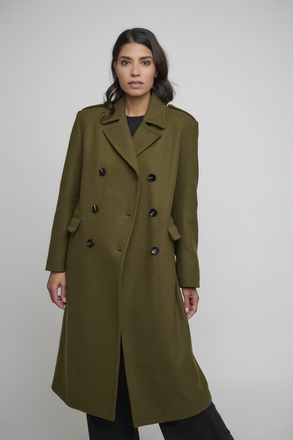 Rino and Pelle Rino & Pelle MOLLI Long Double Breasted Coat Pine ...