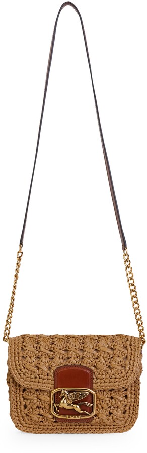 Etro Pegaso Raffia Crossbody Bag - ShopStyle