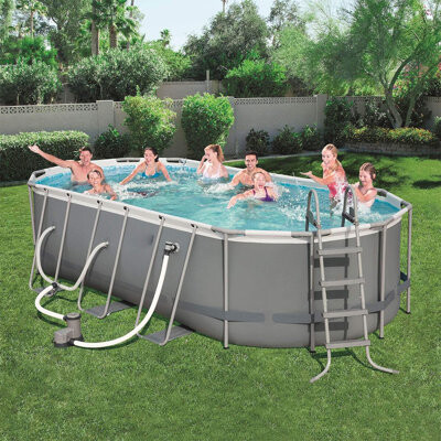 ASTER-FORM CORP 4 ft x 18 ft x 9 ft Stainless Steel Hard Sided Pool ...