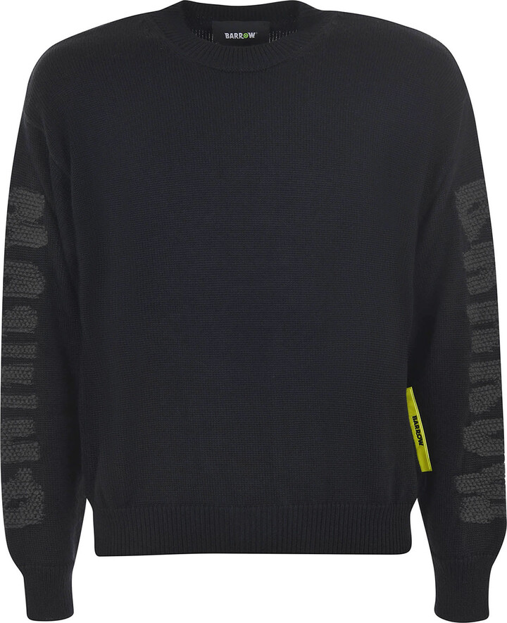 BARROW Crew-neck Sweater With Lettering Details And Side Logo Patch ...