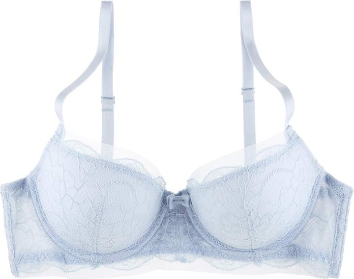 Undies.com Women's Classic Mesh and Lace Balconette Everyday Bra ...