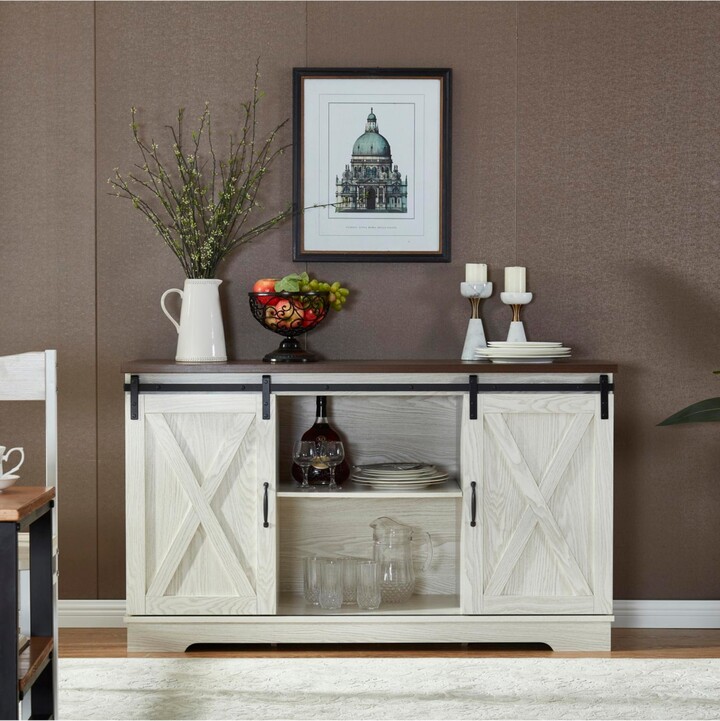 Simplie Fun Buffet Sideboard/Tv Stand / Storage Cabinet with 2 Sliding ...