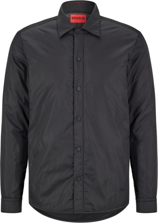HUGO BOSS Oversized-fit overshirt with padding - ShopStyle Long Sleeve ...