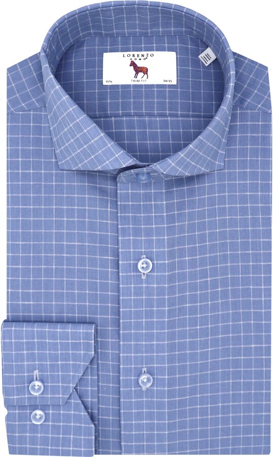 Lorenzo Uomo Trim Fit Windowpane Dress Shirt - ShopStyle