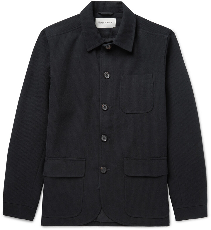 Oliver Spencer Cowboy Seersucker Chore Jacket - ShopStyle Outerwear