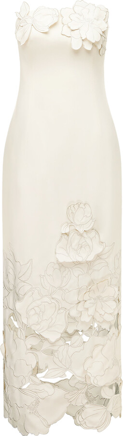 Leo Lin Rayna Floral-Appliquéd Crepe Maxi Dress - ShopStyle