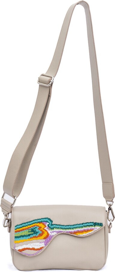 APACHE TRIBU - Apache Mazunte Embroidered Bag, Beige Sustainable ...