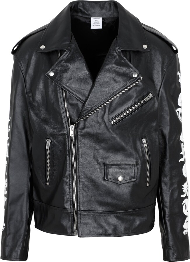 Vetements Gothic Logo Biker Jacket - ShopStyle