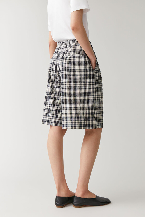COS Checked Cotton Seersucker Shorts - ShopStyle
