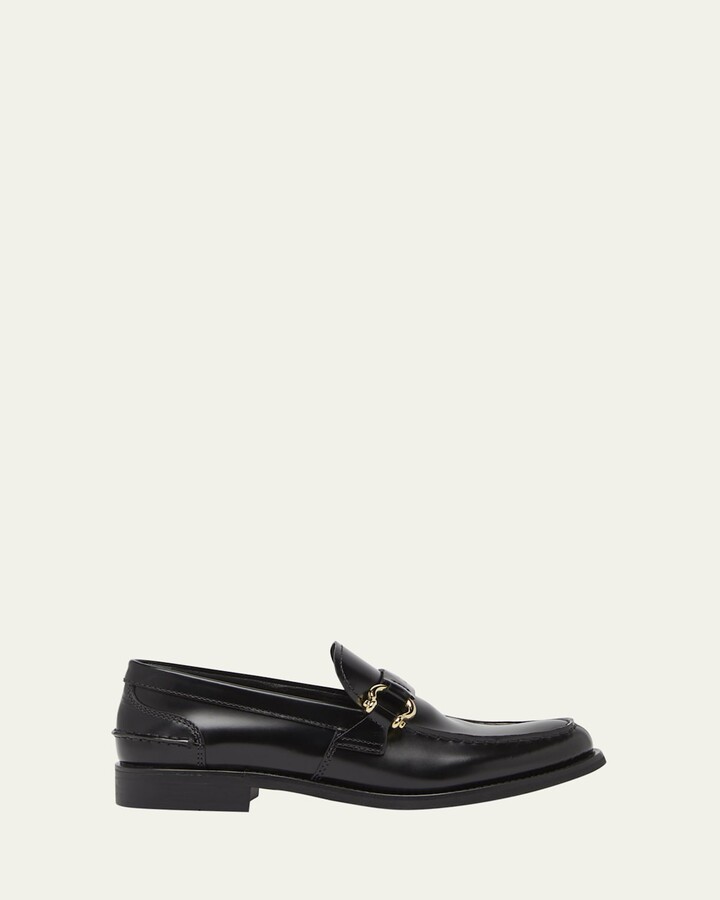 Prada Spazzolato Leather Horsebit Loafers - ShopStyle