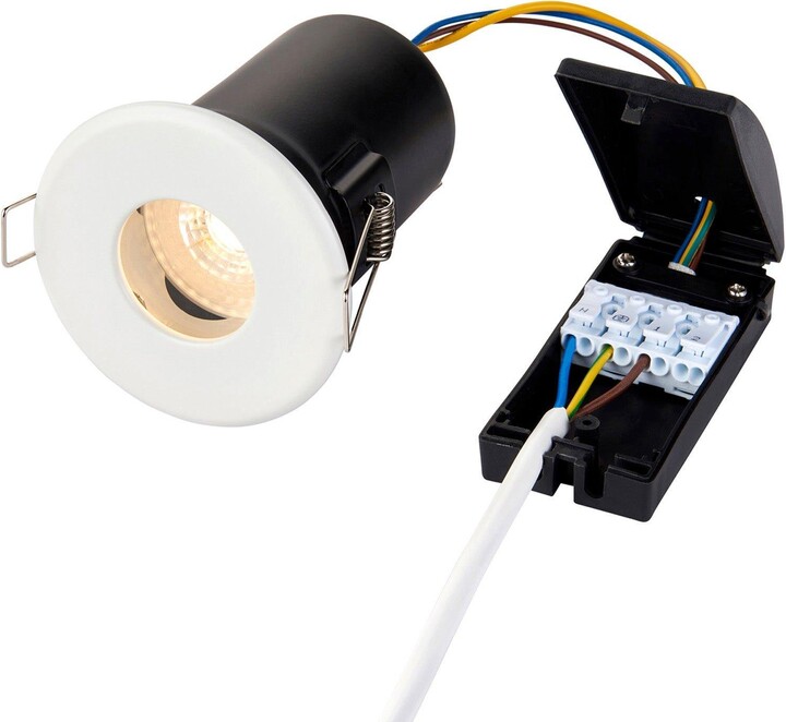 Loops Matt White Recessed Bathroom Downlight - 50W GU10 Reflector ...