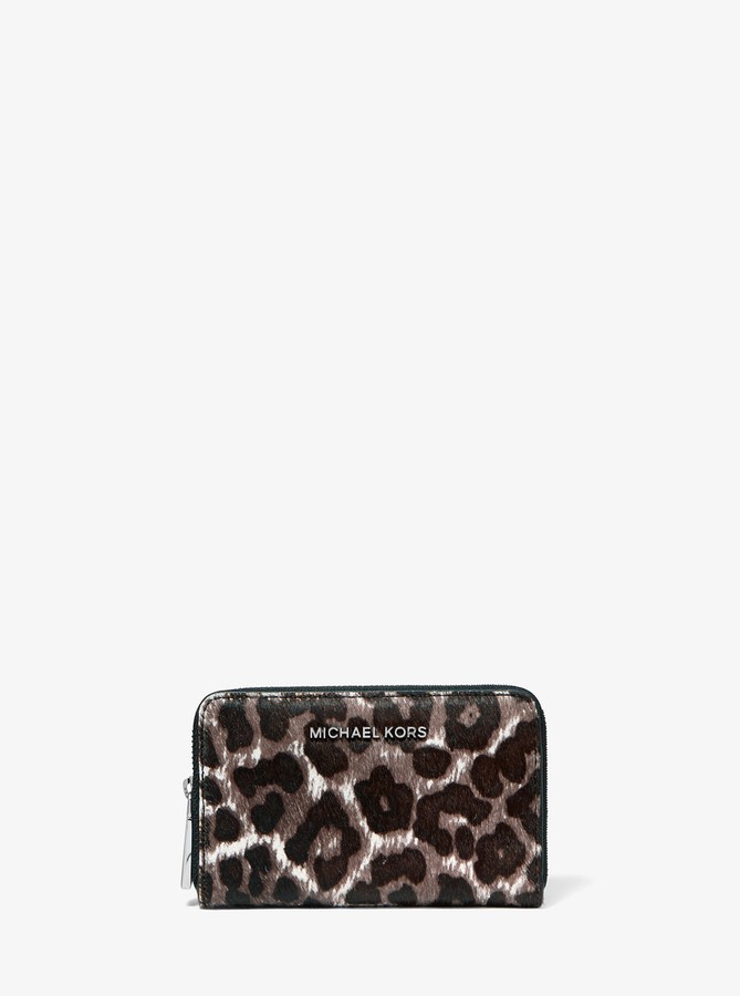 MICHAEL Michael Kors Small Leopard-Print Calf Hair Wallet - ShopStyle