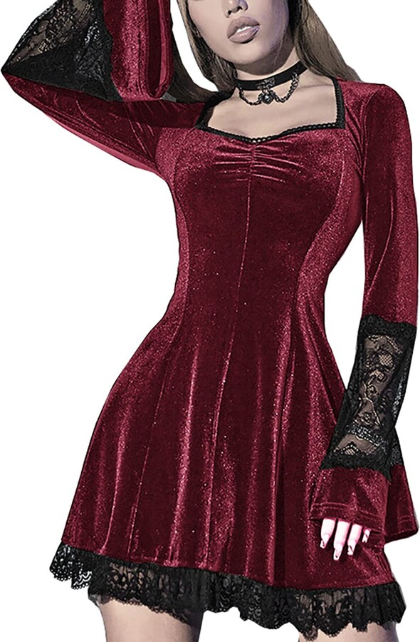 DINGJIUYAN Goth Emo Clothes Goth Dress Gothic Dress alt Clothes Gothic ...