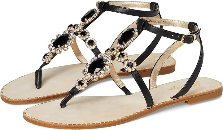 (取寄) リリー ピュリッツァー レディース ケイティ サンダル Lilly Pulitzer women Katie Sandals Noir Lilly Pulitzer Katie Sandals Women's Shoes Noir : 9.5 M, Leather