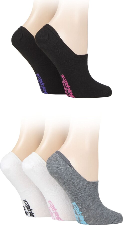 SockShop Dare to Wear Ladies No Show Socks Pack of 5 White/Grey/Black 4 ...