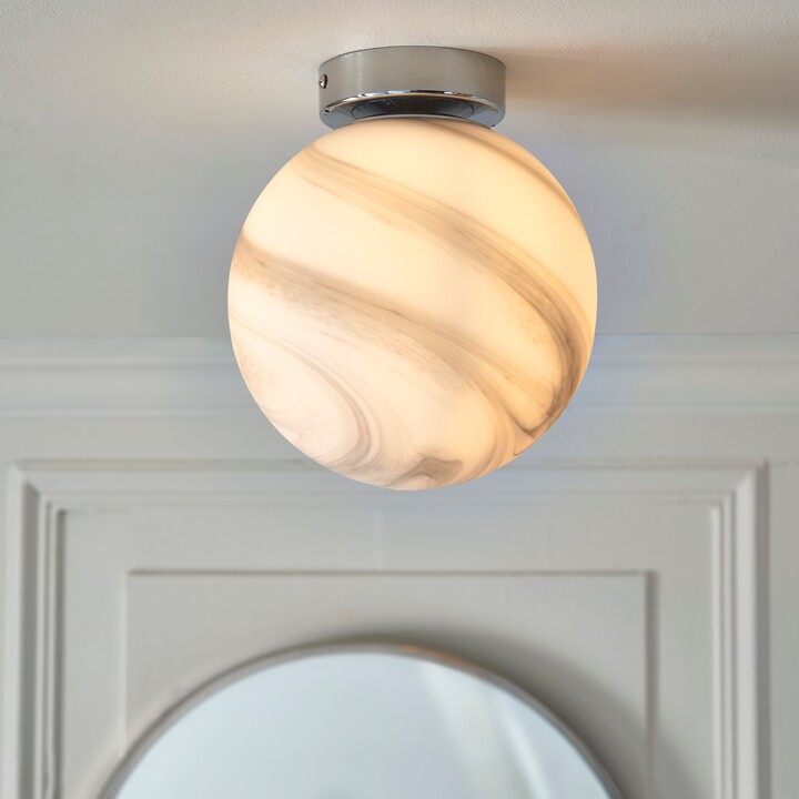 Dunelm Utopia Marble Bathroom Flush Ceiling Light Silver - ShopStyle