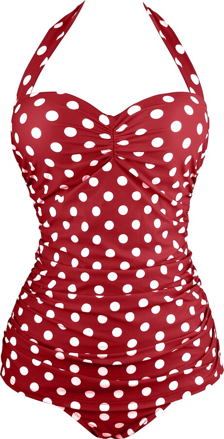 Aixy Vintage Polka One Piece Swimwear Monokinis for Women - ShopStyle