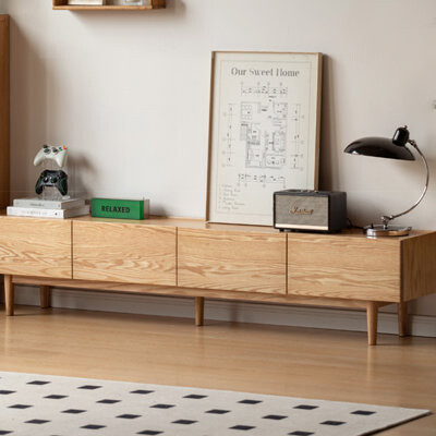 The Invincibles home Oak Wood TV Stand with Cabinets - ShopStyle