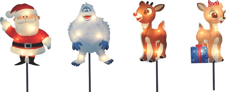 Northlight Set of 4 Lighted Rudolph and Friends Christmas Pathway ...