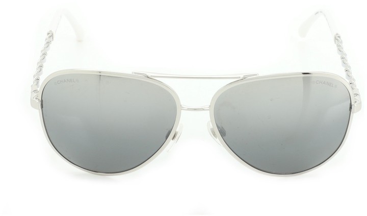 Chanel Chain Aviator Sunglasses Metal with Leather - ShopStyle