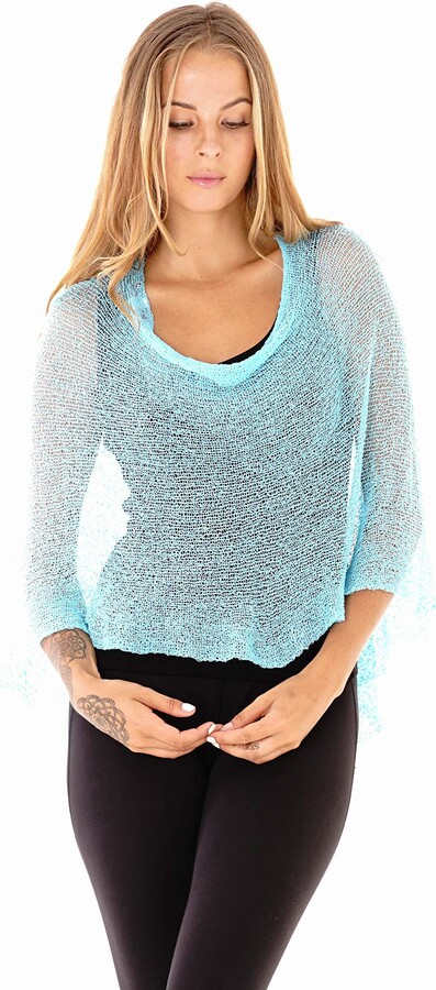 SHU-SHI - Sheer Poncho - Women - Lightweight - ShopStyle Knitwear