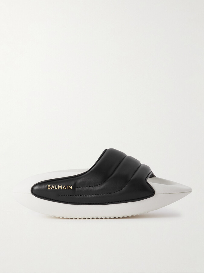 Balmain B-It-Puffy Quilted Leather Slides - ShopStyle