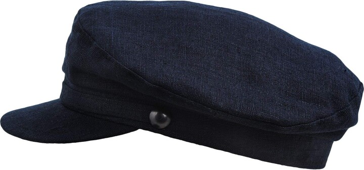Sterkowski Pireus Cap | 100% Linen Sailor Hat | Vintage Barge Cap ...