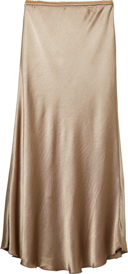 Cove Women's Gold Satin Skirt - ShopStyle