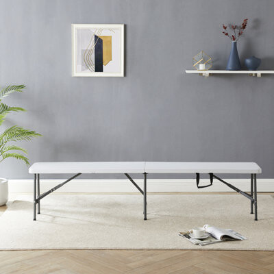 Arlmont & Co. Lazarick Resin Folding Soccer Bench, Garden Bench, 6 Seat ...