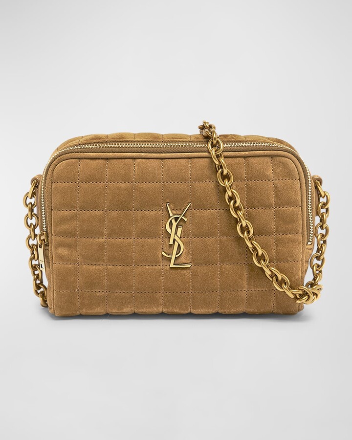Saint Laurent Mini Camera Crossbody Bag in Quilted Suede - ShopStyle