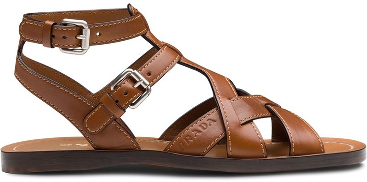 Prada Flat Gladiator Sandals - ShopStyle