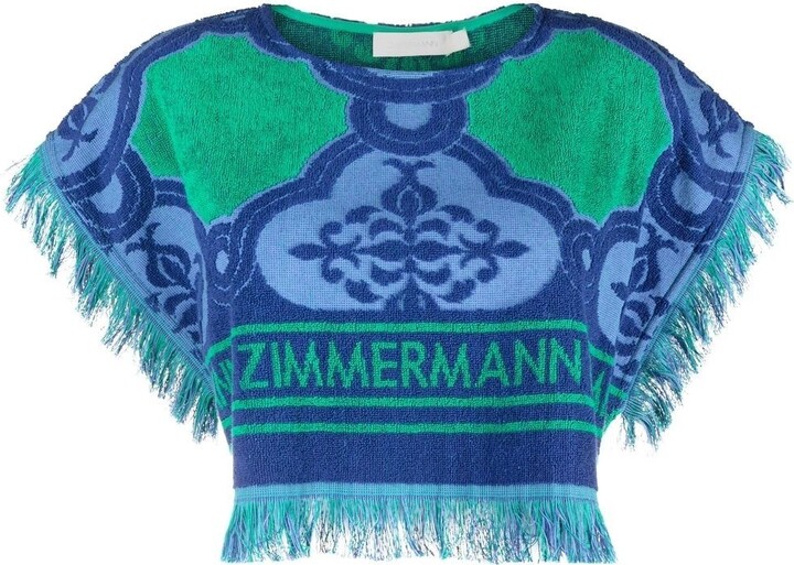 Zimmermann Blue Tiggy Terry Crop Top - ShopStyle