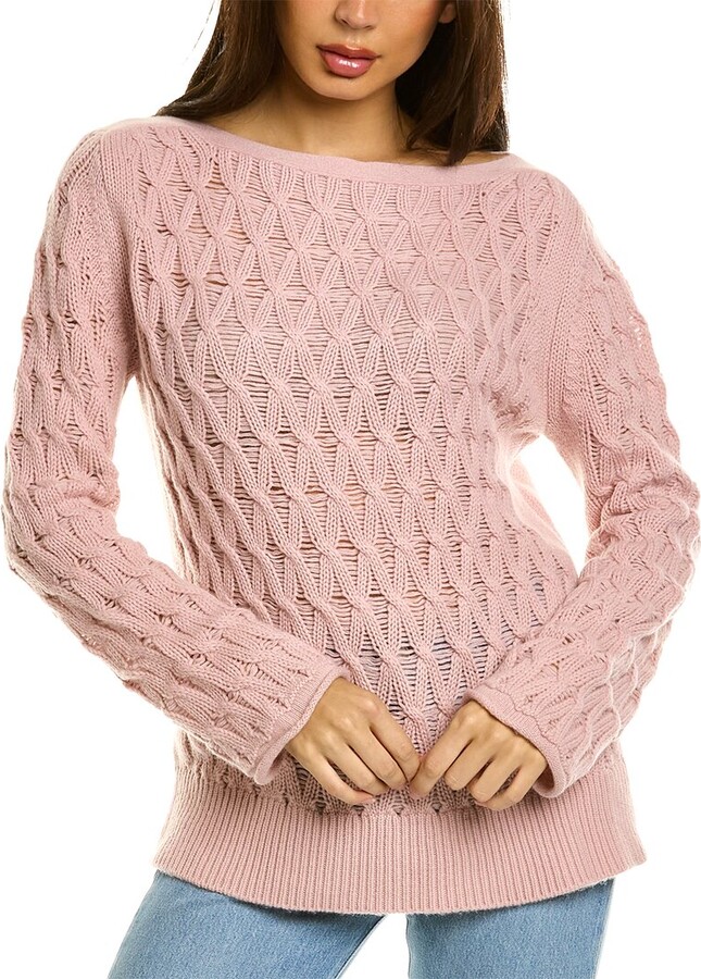 Malo Cashmere Lattice Knit Wool & Cashmere-Blend Sweater - ShopStyle