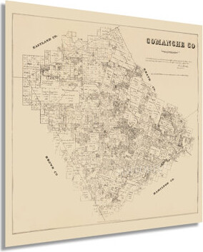 HISTORIC PRINTS 1879 Comanche County Texas Map - ShopStyle Slipcovers