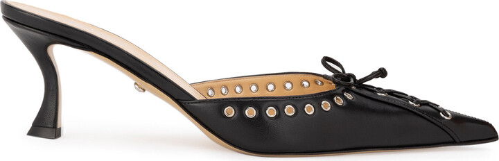 MACH & MACH Corset-Detailed Leather Mules - ShopStyle