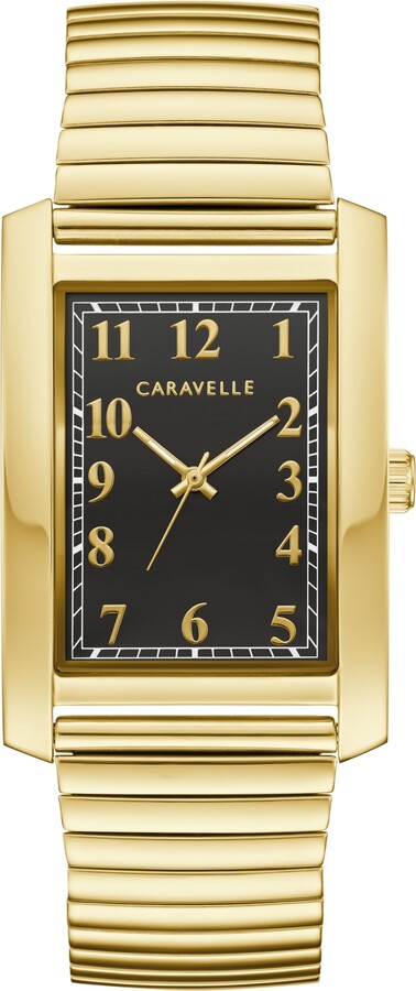 Caravelle designed by Bulova Men's Dress Gold-Tone Stainless Steel ...